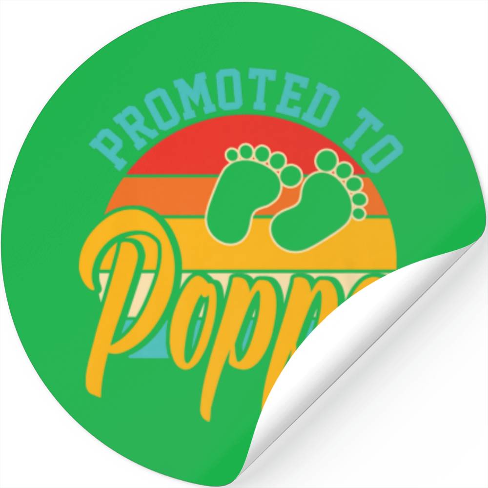 Vintage Promoted To Poppa Est 2022 Fathers Day New Stickers