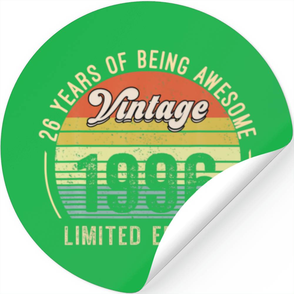 26 Year Old Vintage 1996 Limited Edition 26Th Birt Stickers