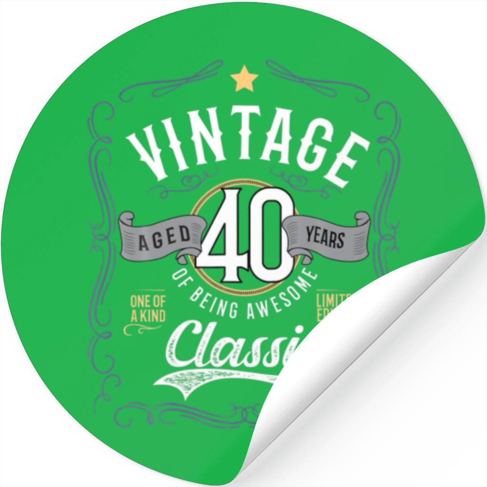 Vintage Classic 40Th Birthday Gift 40 Year Old Bei Stickers