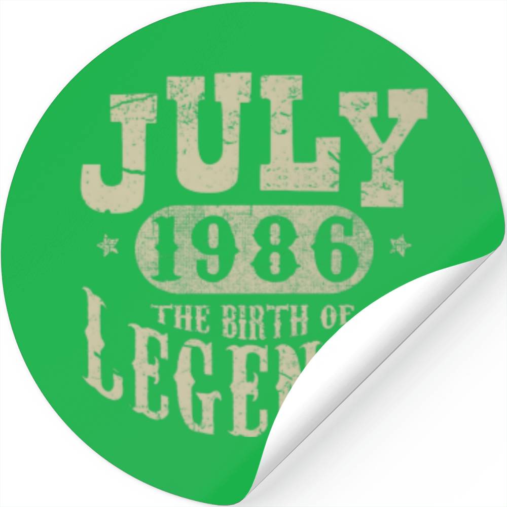 36 Years Old 36Th Birthday July 1986 Birth Of Lege Stickers