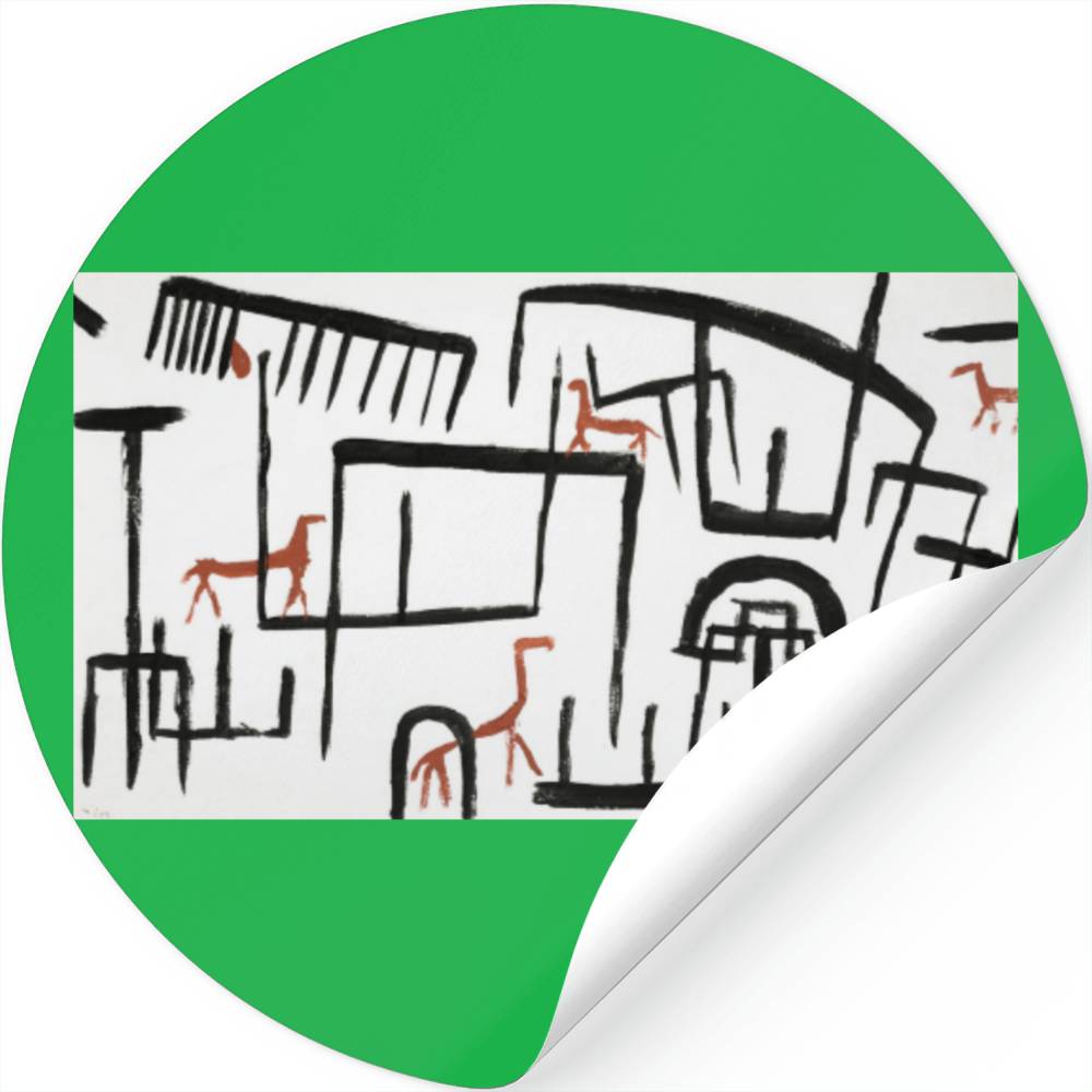 Animals In An Enclosure (1938) By Paul Klee Stickers
