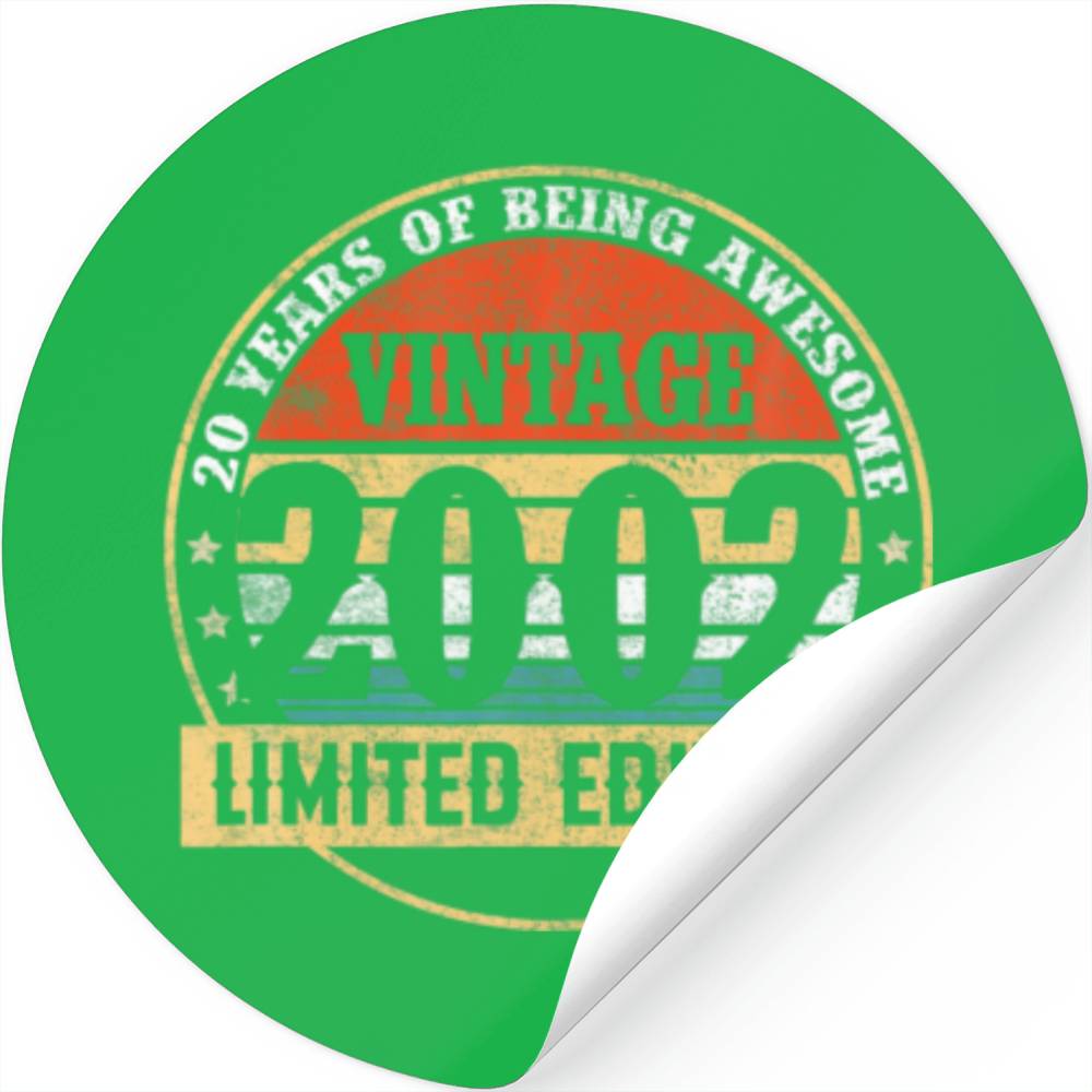 Vintage 2002 20Th Birthday Limited Edition 20 Year Stickers