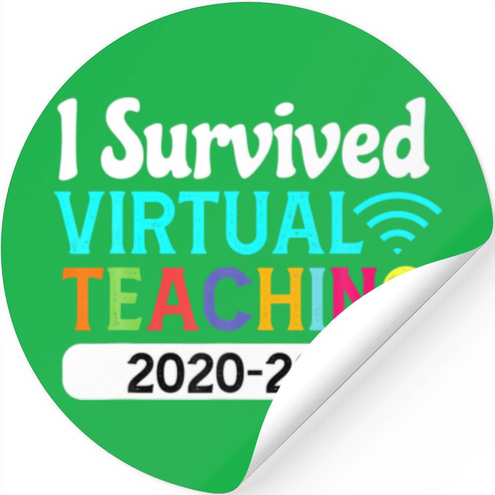 Funny I Survived Virtual Teaching 2021 Grade Schoo Stickers