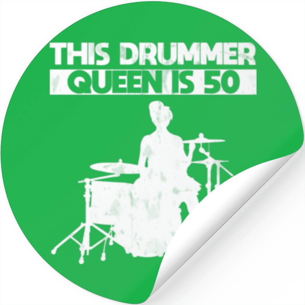 50Th Birrthday Drummer Girl Rockstar Drum Set Musi Stickers