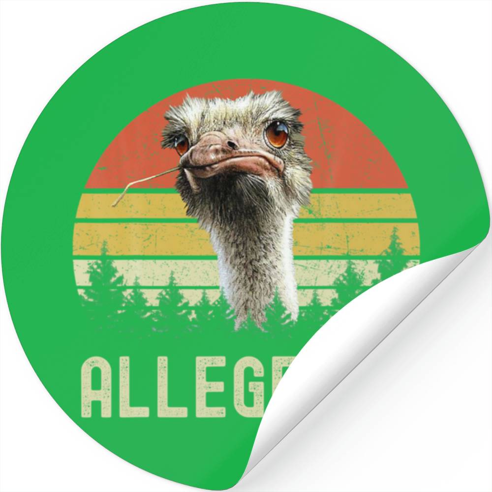 Funny Ostrich Allegedly Vintage Retro Bird Lovers Stickers