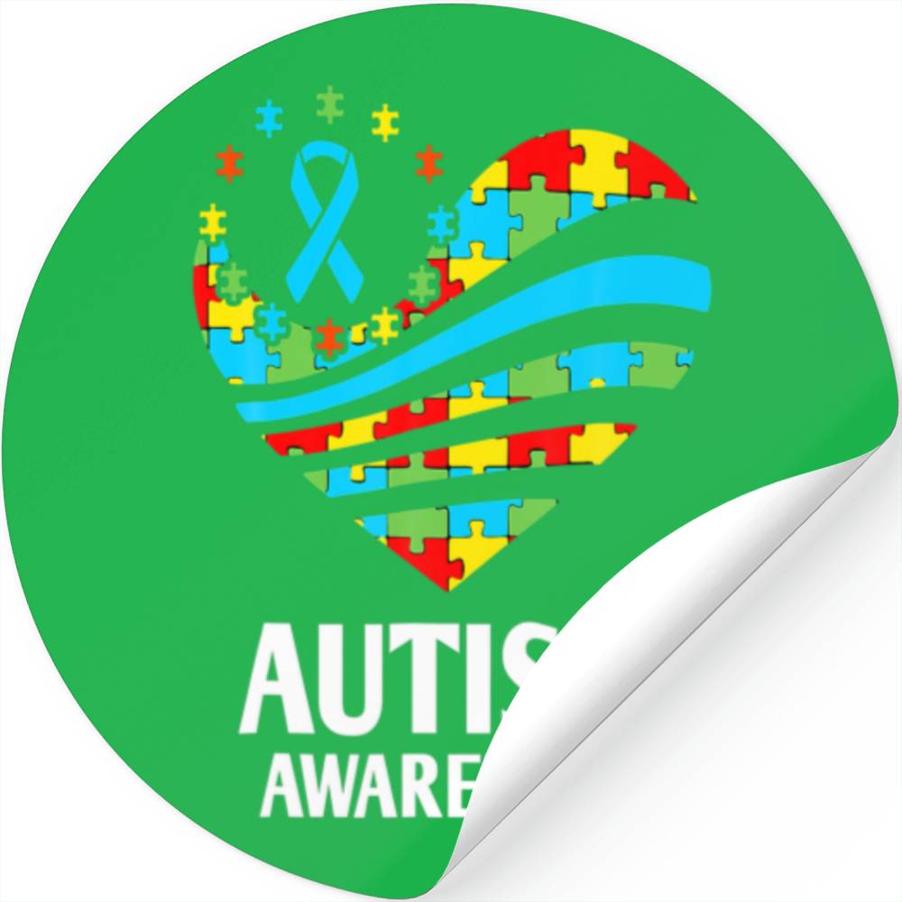 Autism Awareness S Women Heart Support Autistic Ki Stickers
