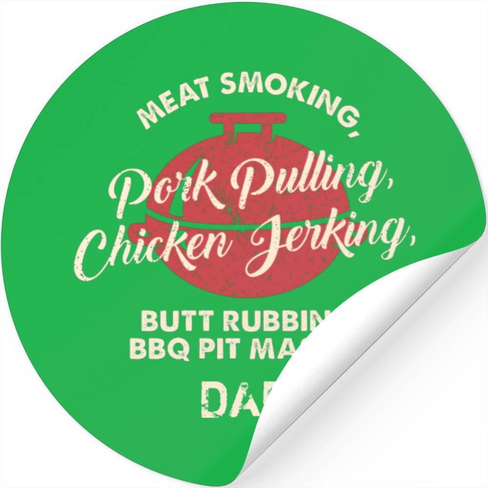 Fathers Day Meat Smoking BBQ Pit Master Stickers