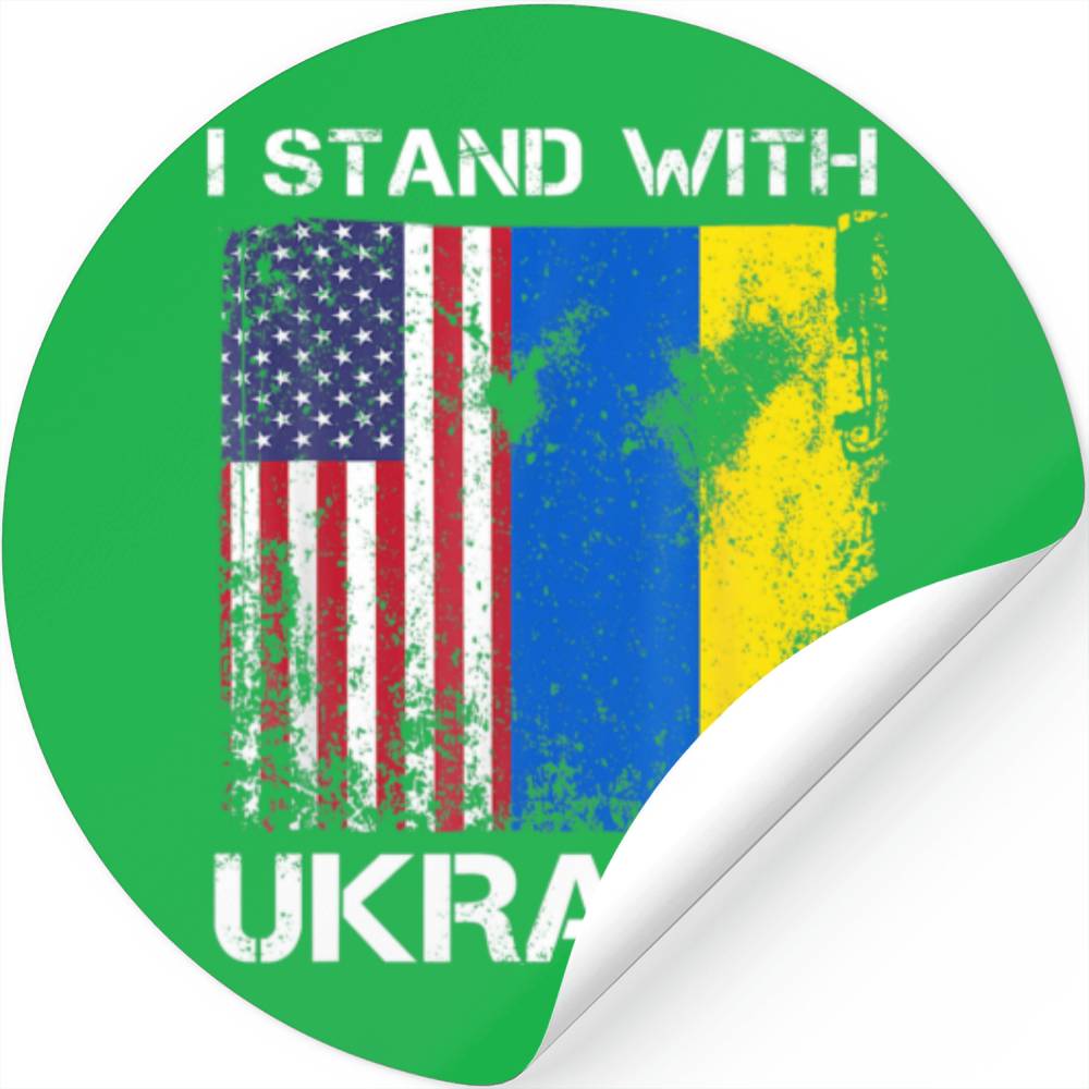 Support Ukraine I Stand With Ukraine Ukrainian Fla Stickers