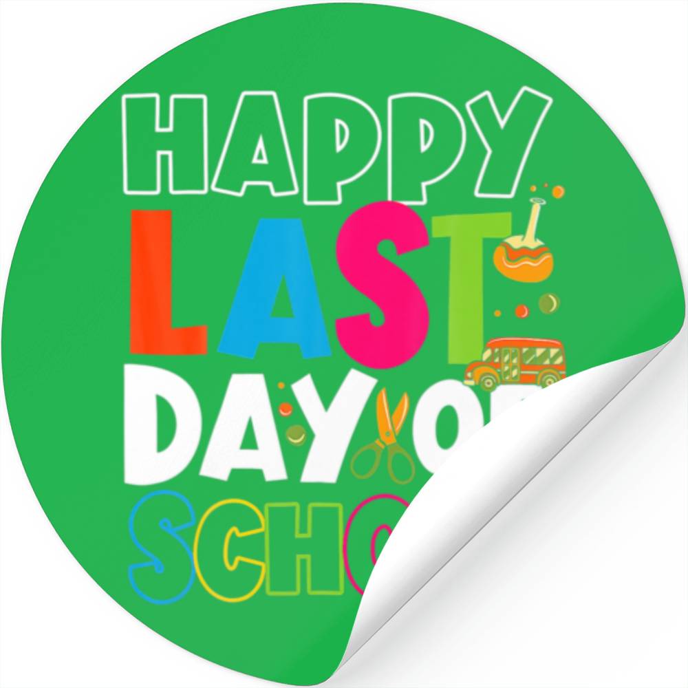 Happy Last Day Of School Tie Dye Students And Teac Stickers