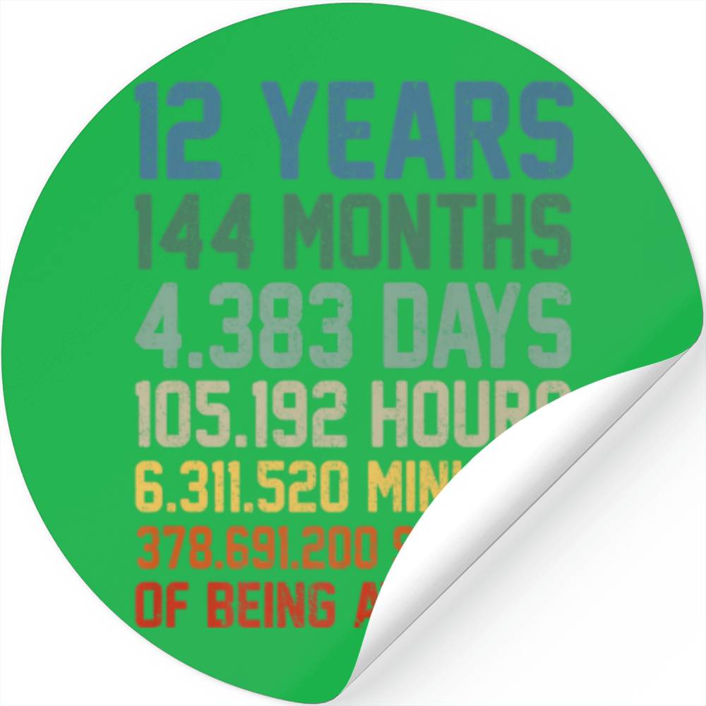 Turning 12 Years Old 12Th Birthday Decorations Bda Stickers