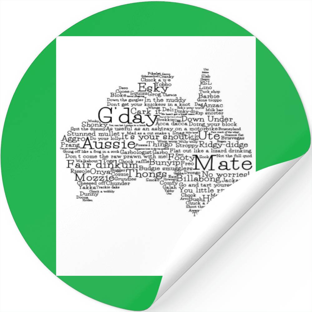 Australian Slang Map Stickers