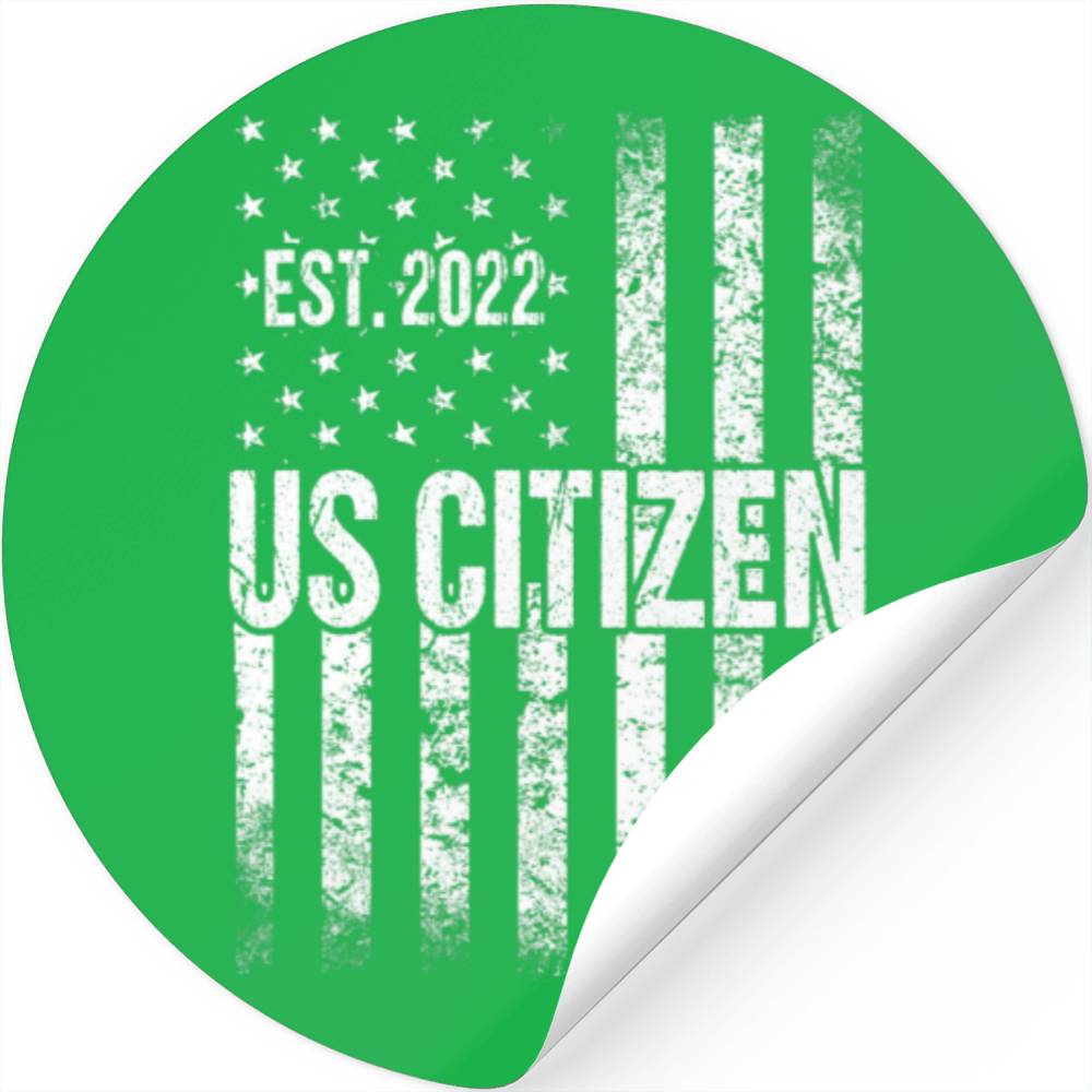 US Citizen Est 2022 USA Citizenship American Flag Stickers