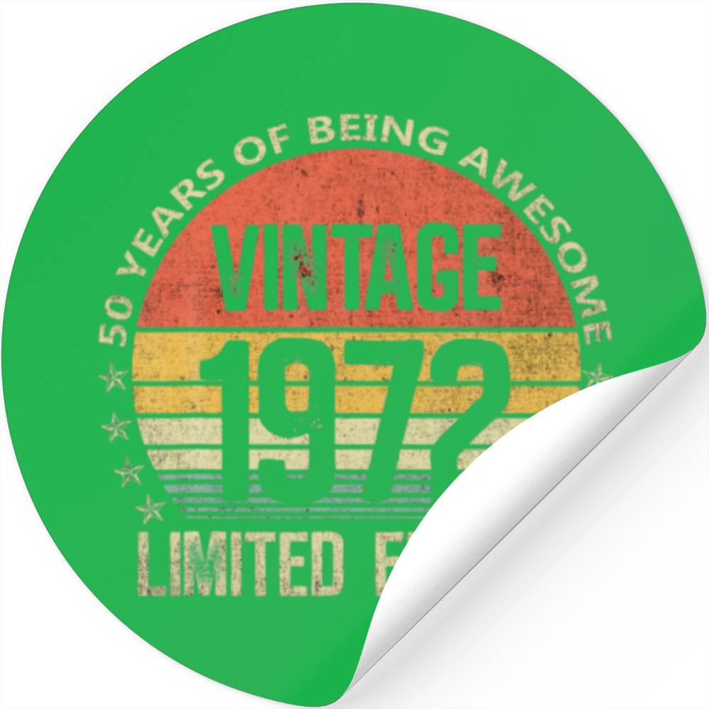 50 Year Old Vintage 1972 Limited Edition 50Th Birt Stickers