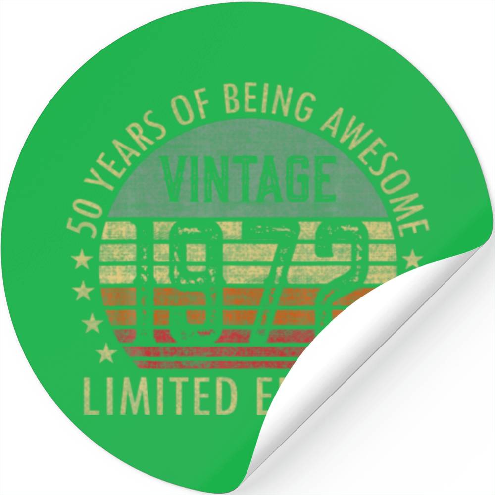 50 Year Gifts Old Vintage 1972 Limited Edition 50T Stickers