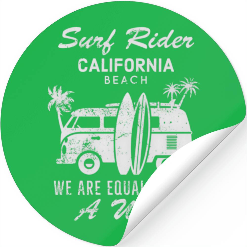 Surf Rider California Beach Stickers