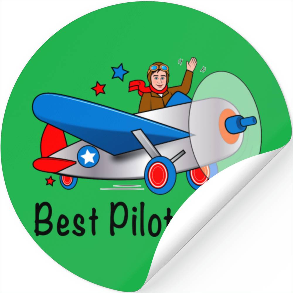 Classic Patriotic Plane: Best Pilot Ever! Polo Stickers