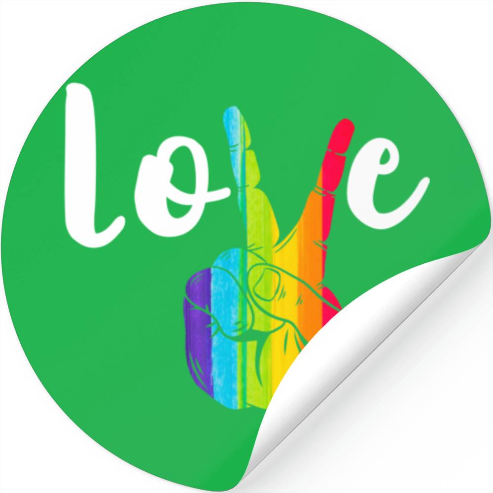 Love Peace Sign Rainbow LGBT Lesbian Gay Pride Stickers