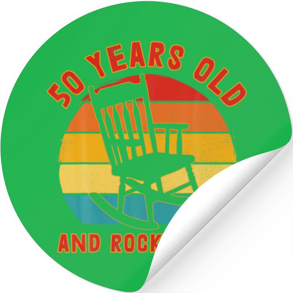 Funny 50Th Birthday T Retro 50 Year Old And Rockin Stickers