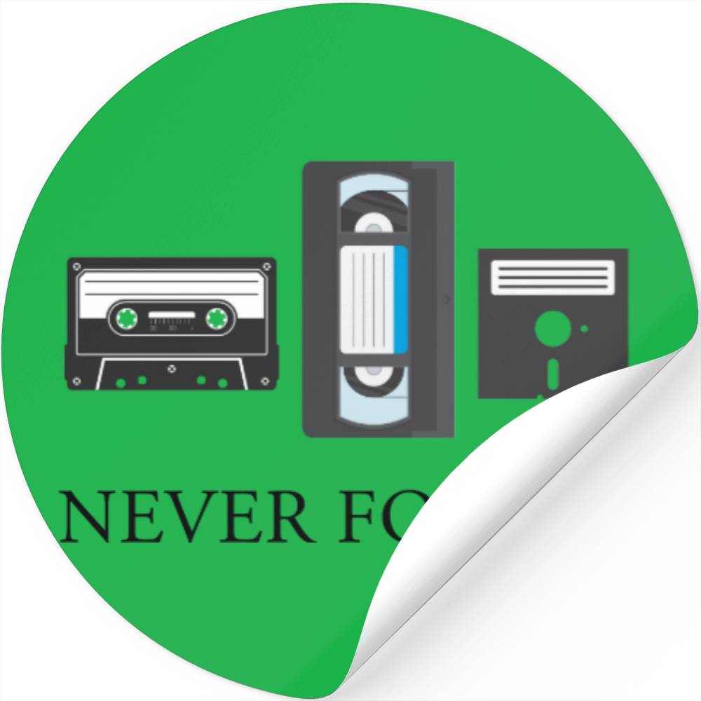 Never Forget The 80's VHS Cassette Floppy Stickers