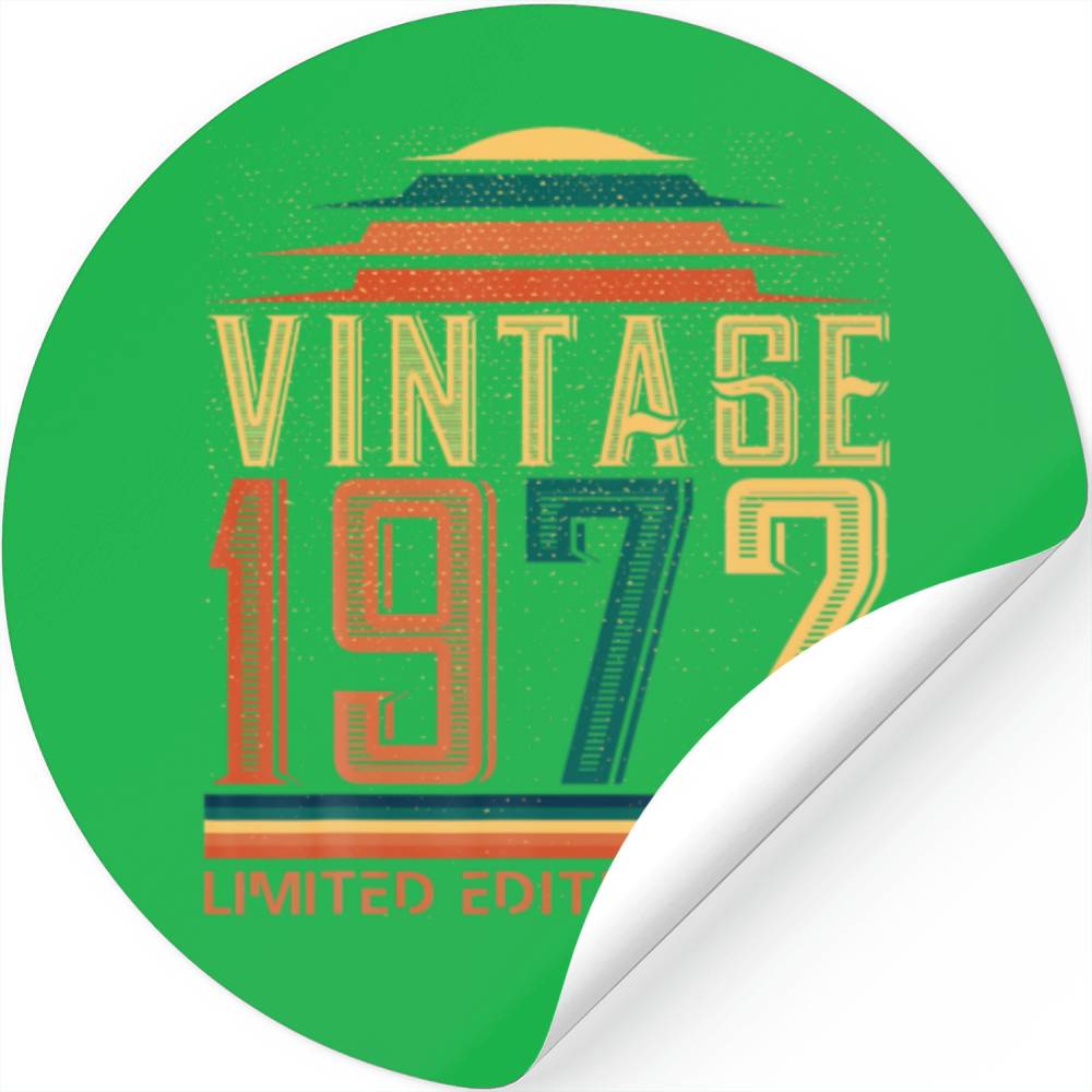 Limited Vintage 1972 Edition 50Th Birthday 50 Year Stickers