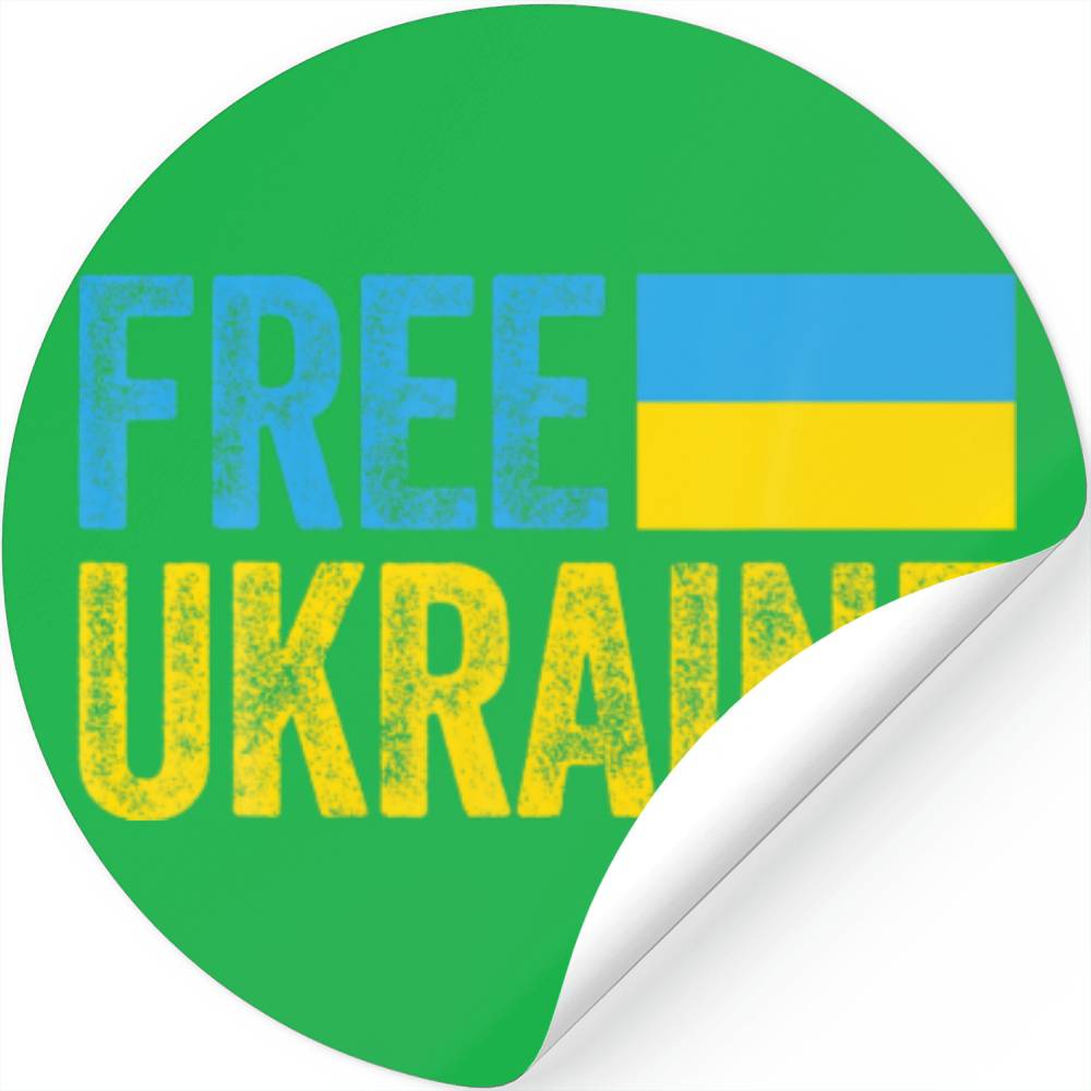 Free Ukraine I Stand With Ukrainian Support Flag Stickers