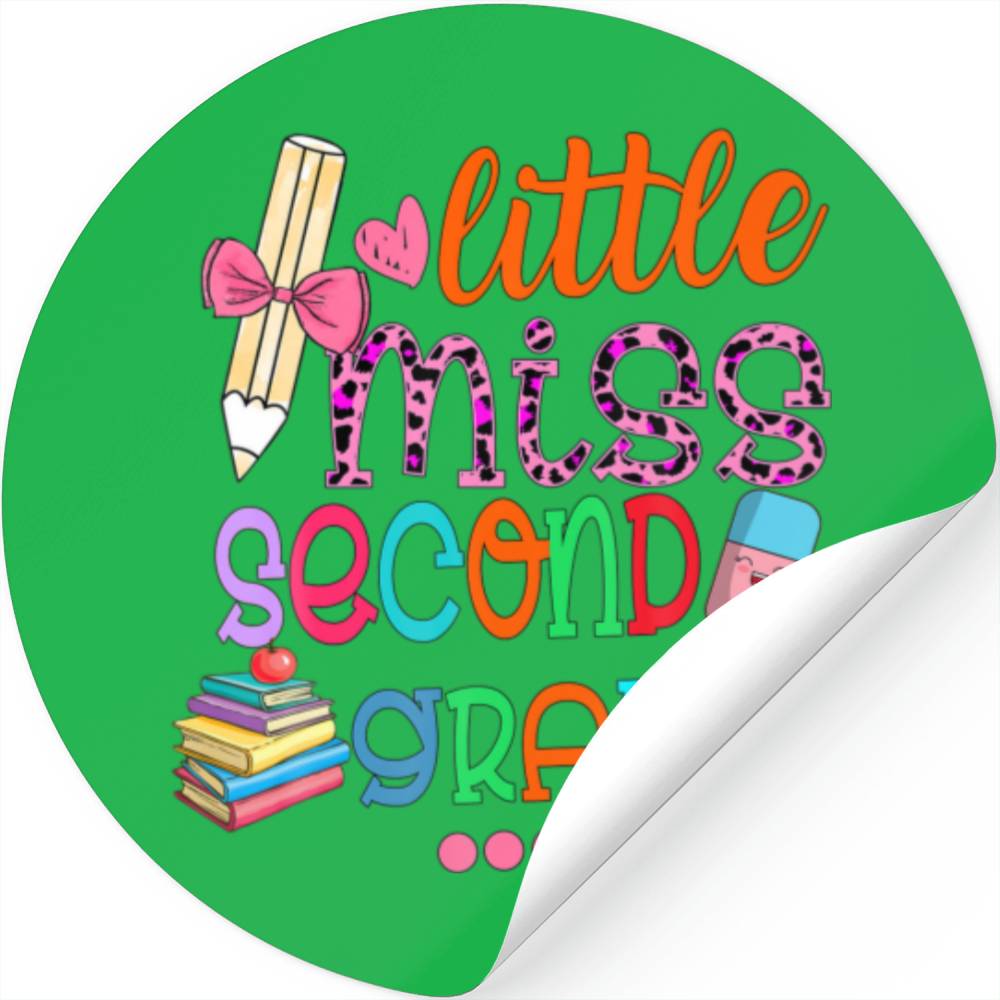 Kids Little Miss First 2Nd Grade Back To School Gi Stickers