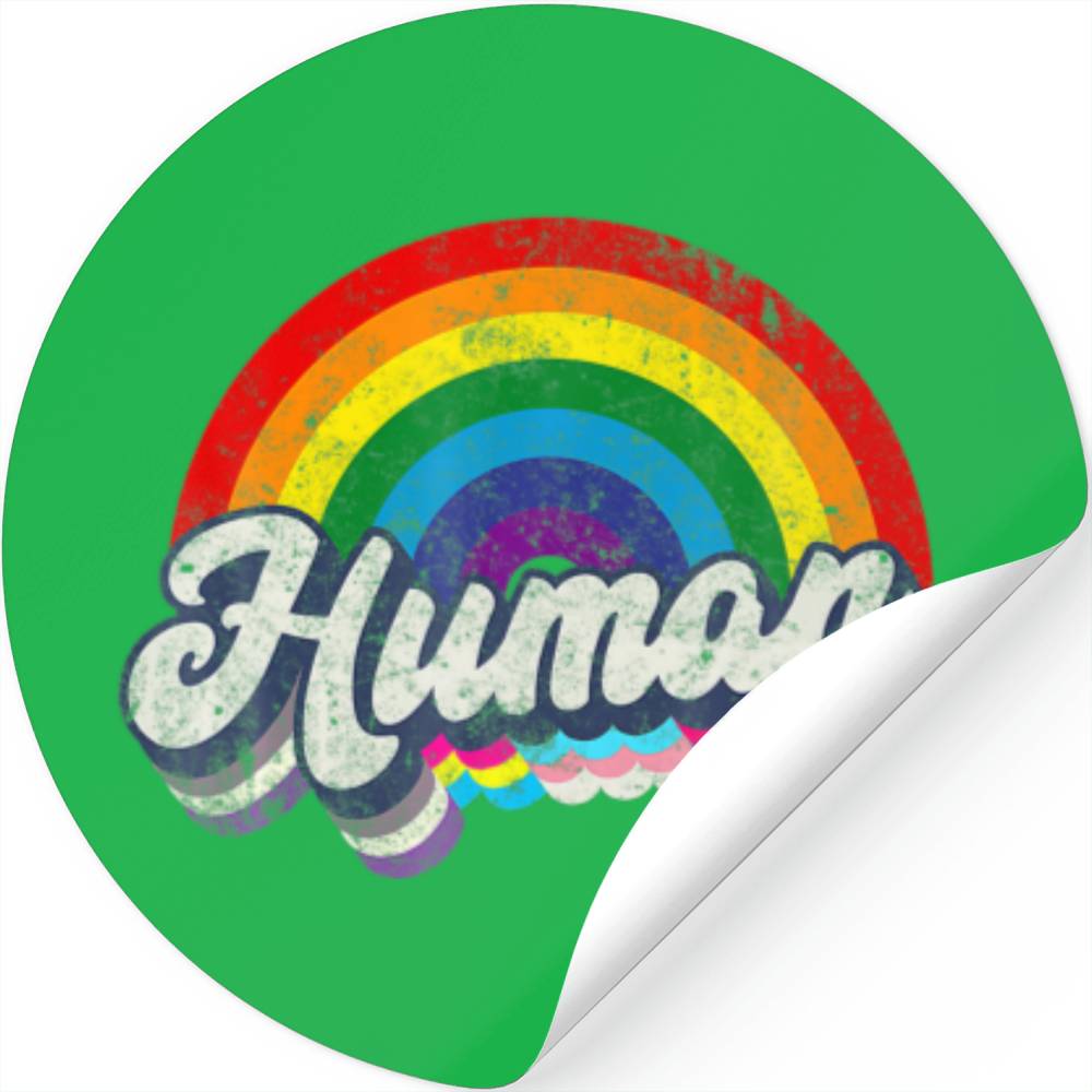 Human LGBT Flag Gay Pride Month Transgender Rainbo Stickers