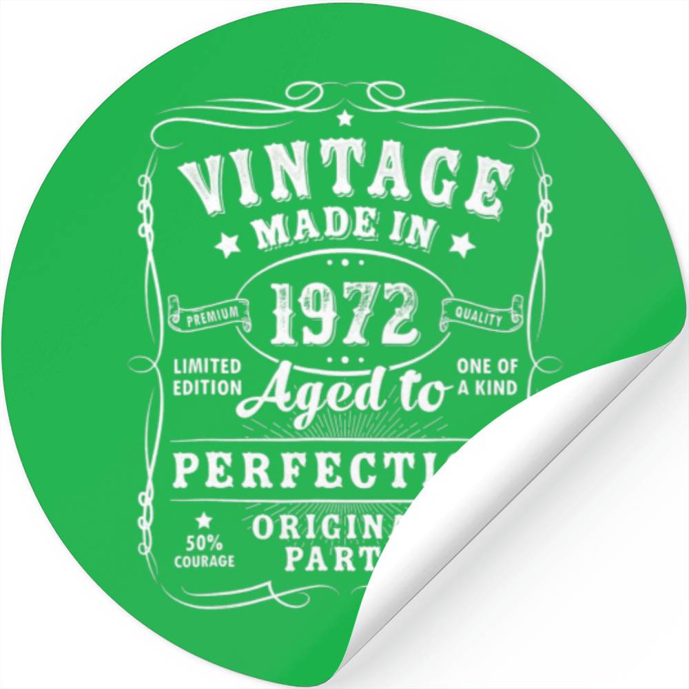 50 Year Old Vintage 1972 Made In 1972 50Th Birthda Stickers