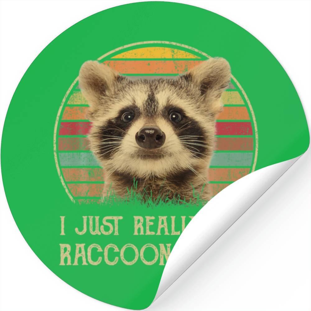 I Just Really Like Raccoons, Ok? Retro Raccoon Gif Stickers
