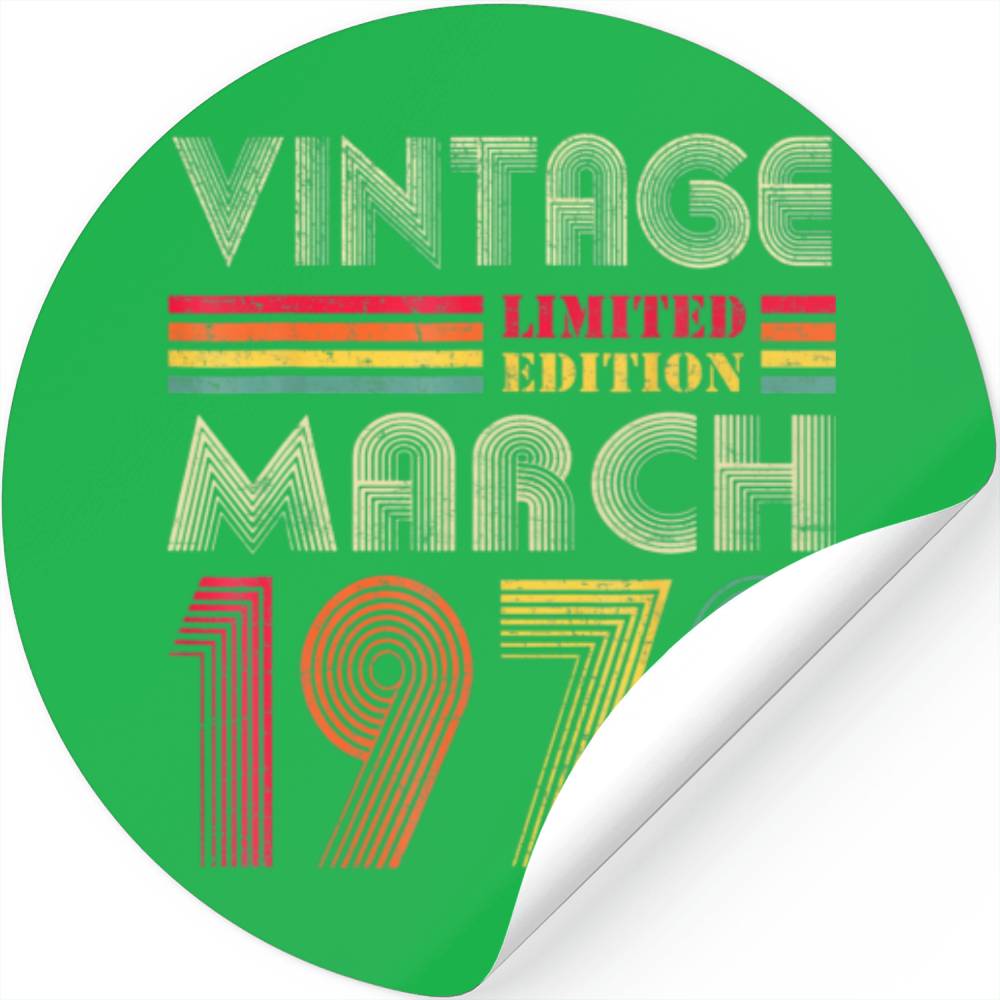 50 Year Old Vintage March 1972 Limited Edition Bir Stickers