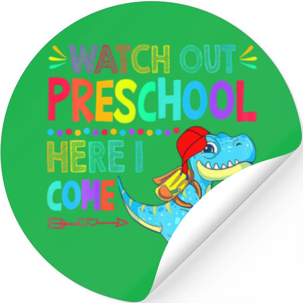 Womens Watch Out Preschool Here I Come Dinosaur Ba Stickers