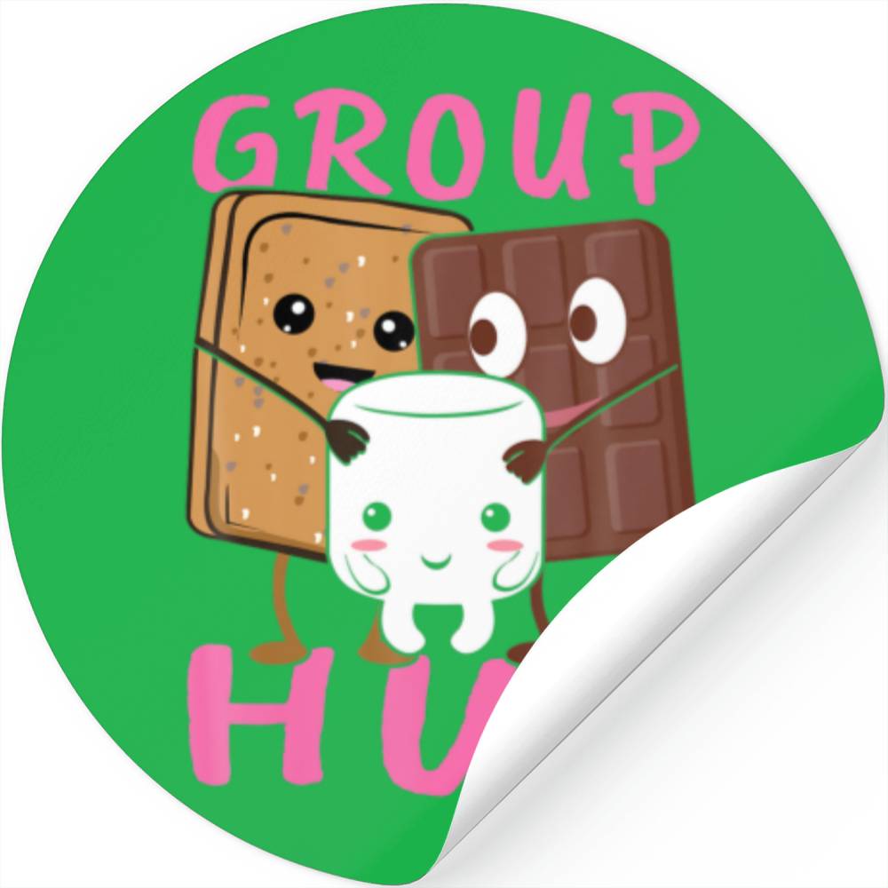 Group Hug Kawaii Smores Chocolate Camping Hug Hugg Stickers