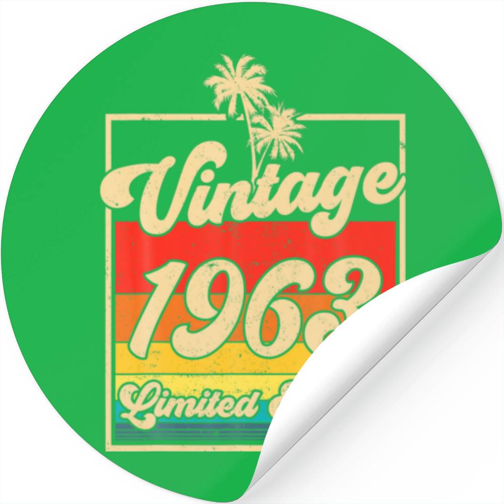 Vintage 1963 Wedding Anniversary Born In 1963 Birt Stickers