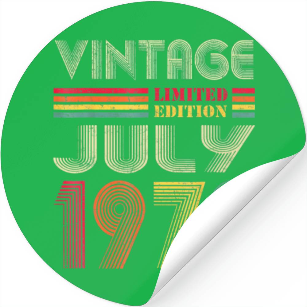 50 Year Old Vintage July 1972 Limited Edition Birt Stickers