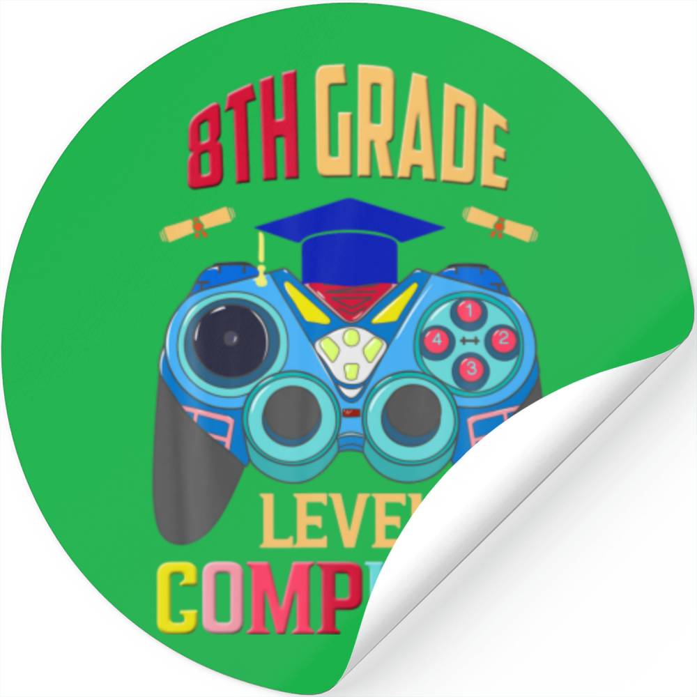 8Th Grade Level Complete Gamer Class Of 2021 Gradu Stickers