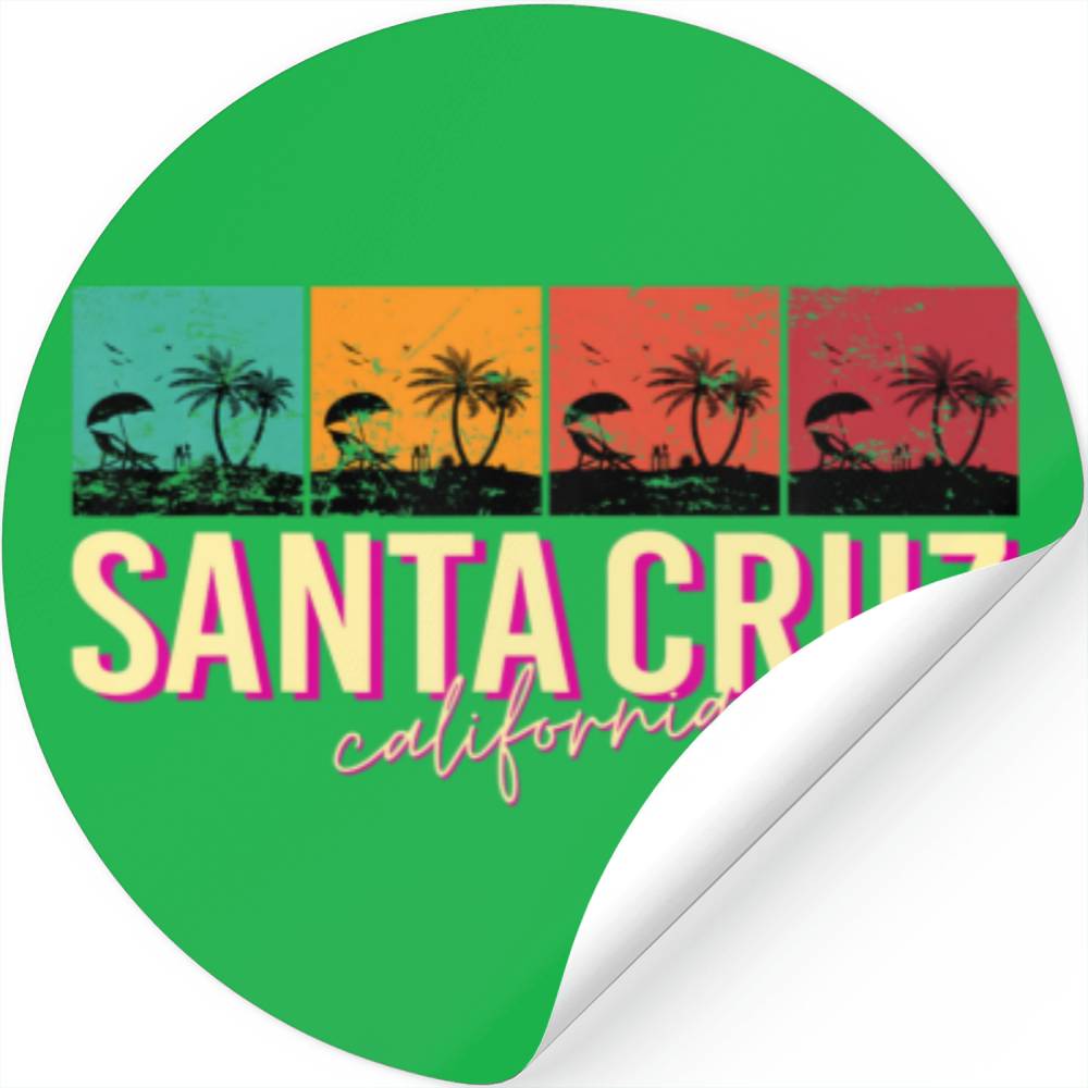 Santa Cruz California USA Surfer City 80S Retro Sa Stickers