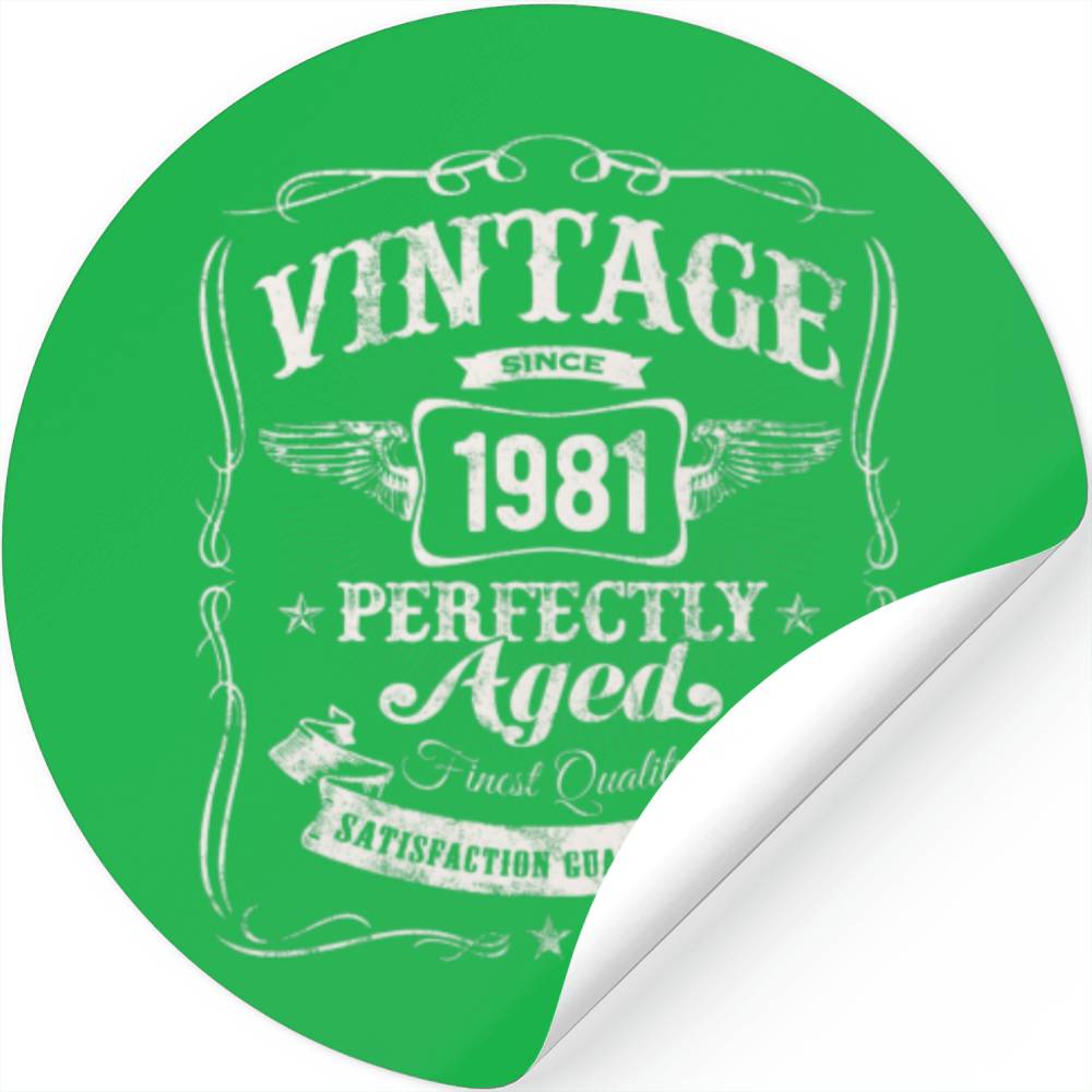 Vintage Born In 1981 Classic 40Th Birthday Stickers