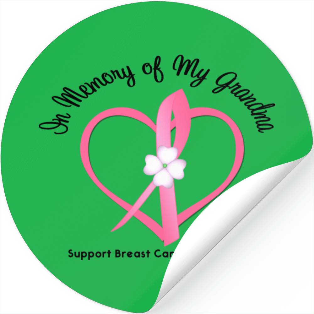 Breast Cancer In Memory Of My Grandma Stickers