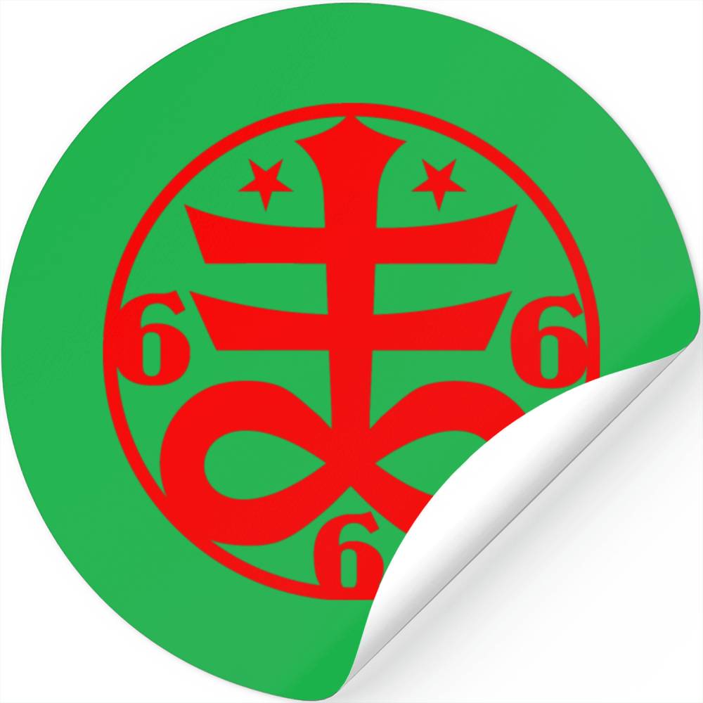 Red Satanic Cross Occult Goth Symbol Stickers