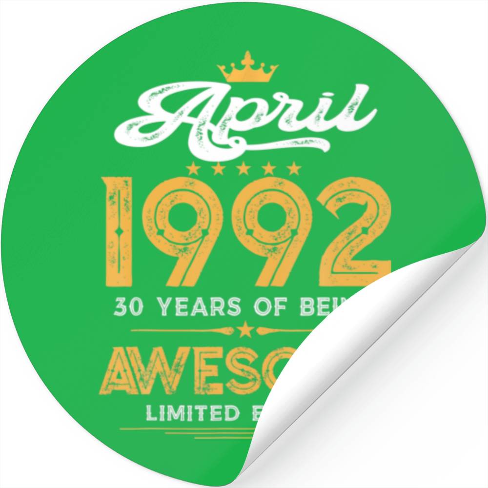 30 Years Old 30Th Birthday Decoration Vintage Apri Stickers