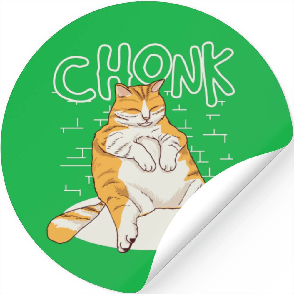 Fat Cat Chonk Scale Chonky Meme Chonker Cat Stickers