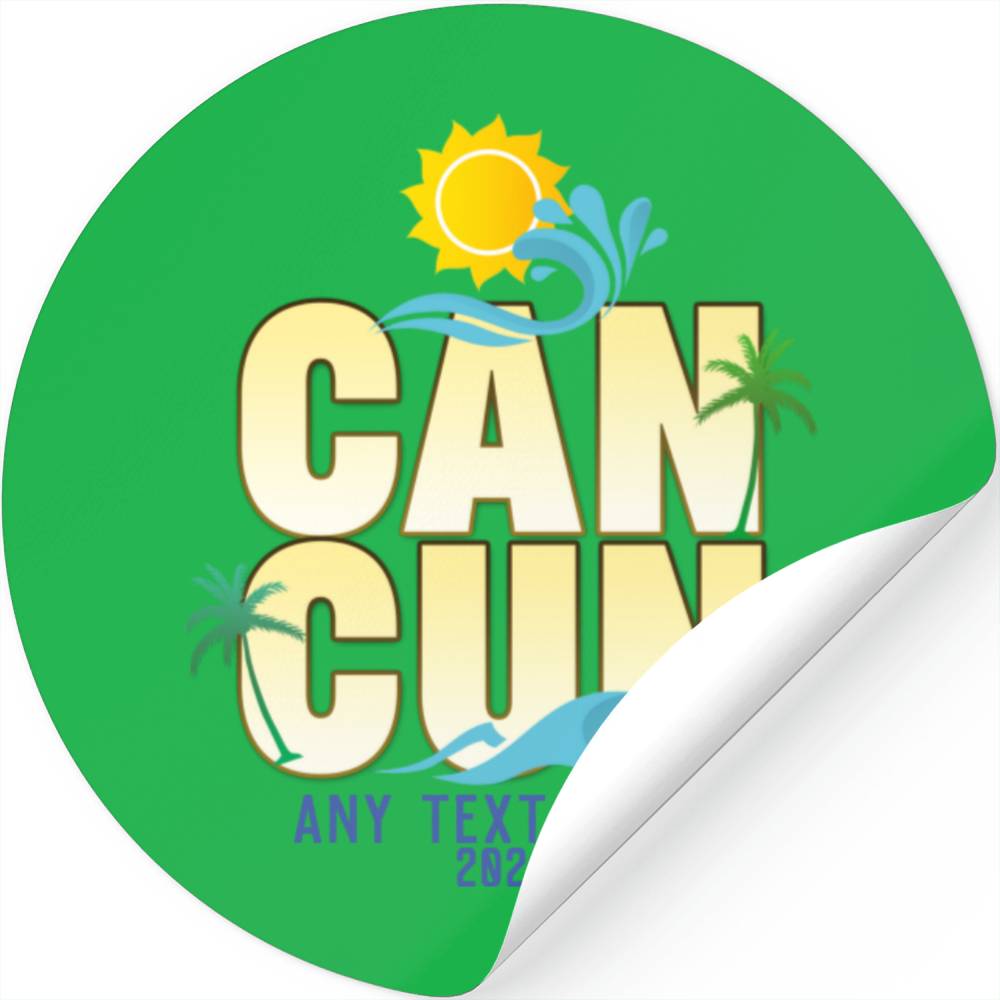 Cancun Summer Vacation Beach Palm Trees Custom T-S Stickers