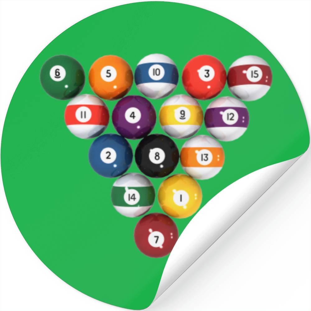 Pool Balls / Billiards: 3D Model: Stickers