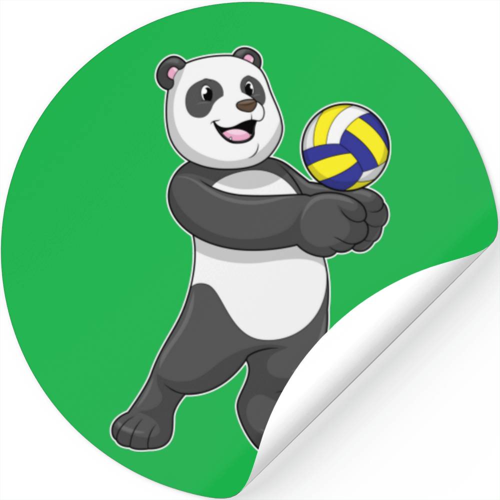 Panda As Volleyball Player With Volleyball Stickers