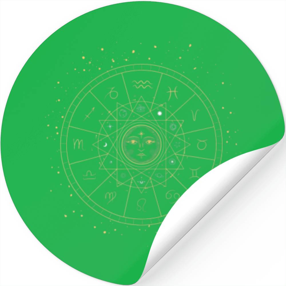 Zodiac Sign Chart Wheel Astrology Horoscope Art De Stickers