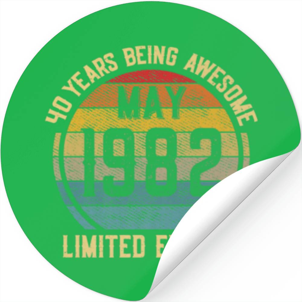 40 Year Old Vintage May 1982 Limited Edition 40Th Stickers