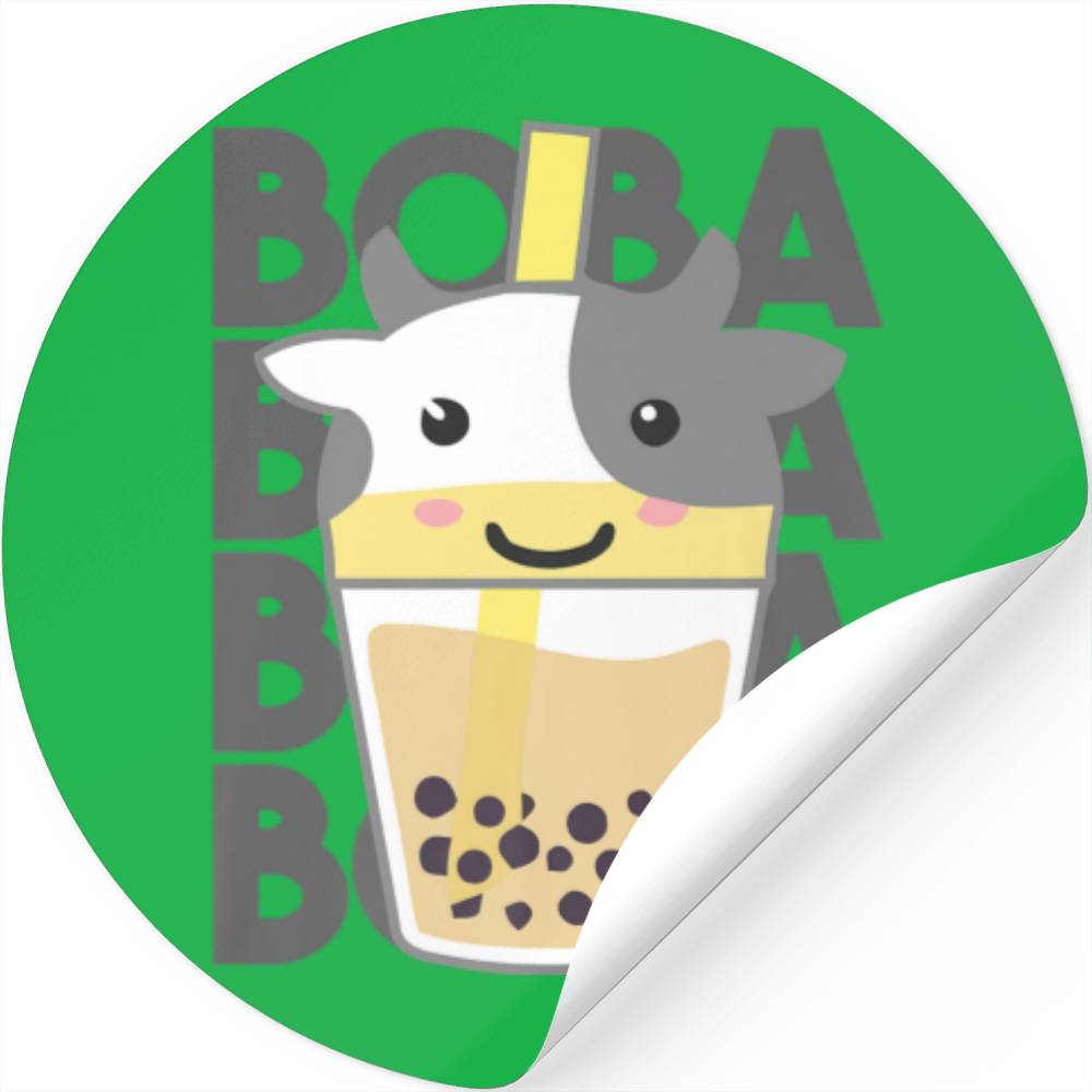 Cute Corgi Loves Bubble Tea Funny Boba's Dog Welsh Stickers