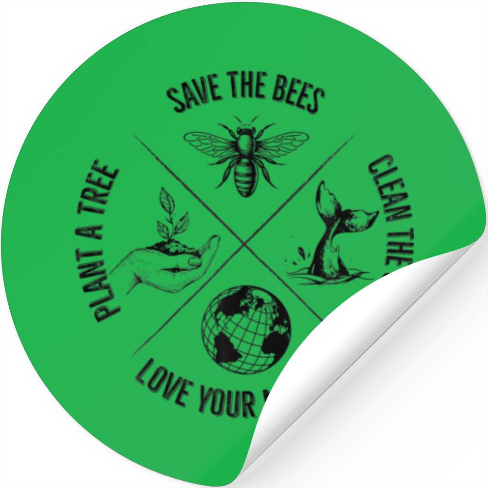 Save The Bees Plant More Trees Earth Day 2022 Anni Stickers