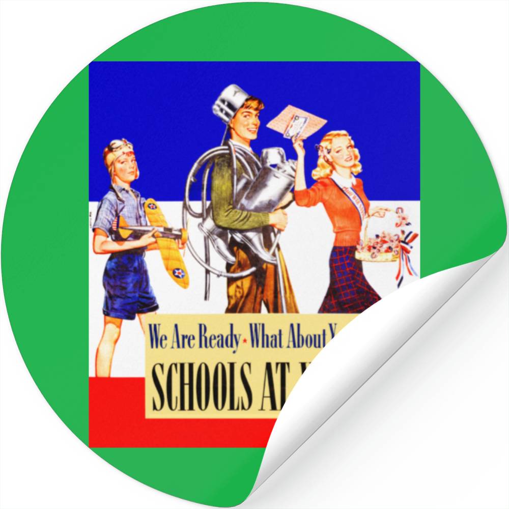 Vintage World War Two 'Schools At War' Stickers