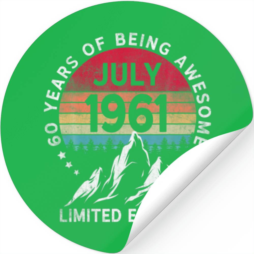 60Th Birthday July 1961 Limited Edition 60 Years O Stickers